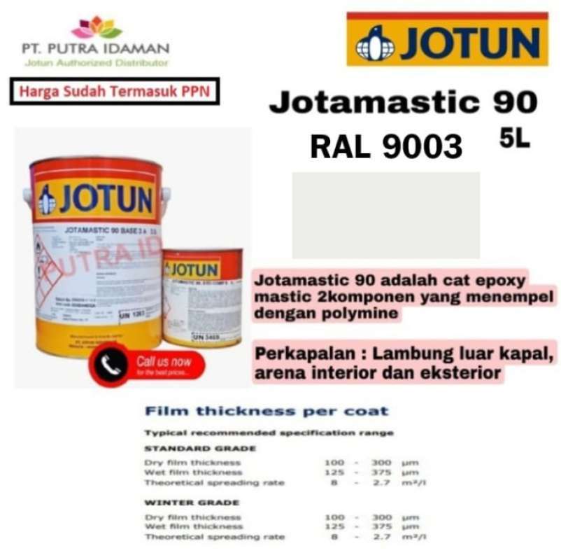 Promo Jotun Cat Epoxy / Jotamastic 90 Std 5 Ltr / 2 Komponen / Ral 9003 ...