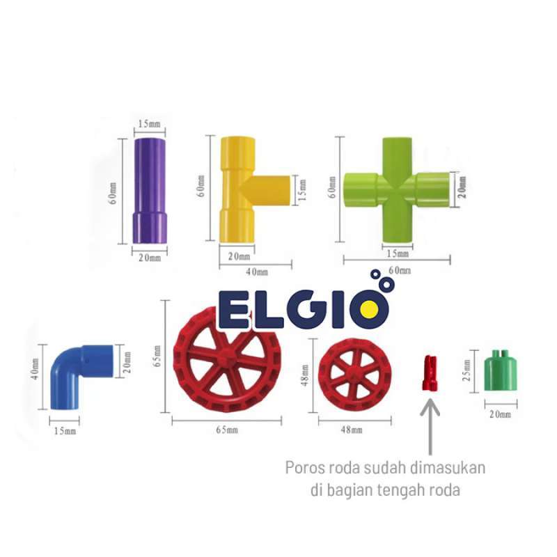 Promo Elgio - Mainan Balok Pipa Educational Building Block Toys - 50 Pcs - 50 Pcs Diskon 10% Di ...