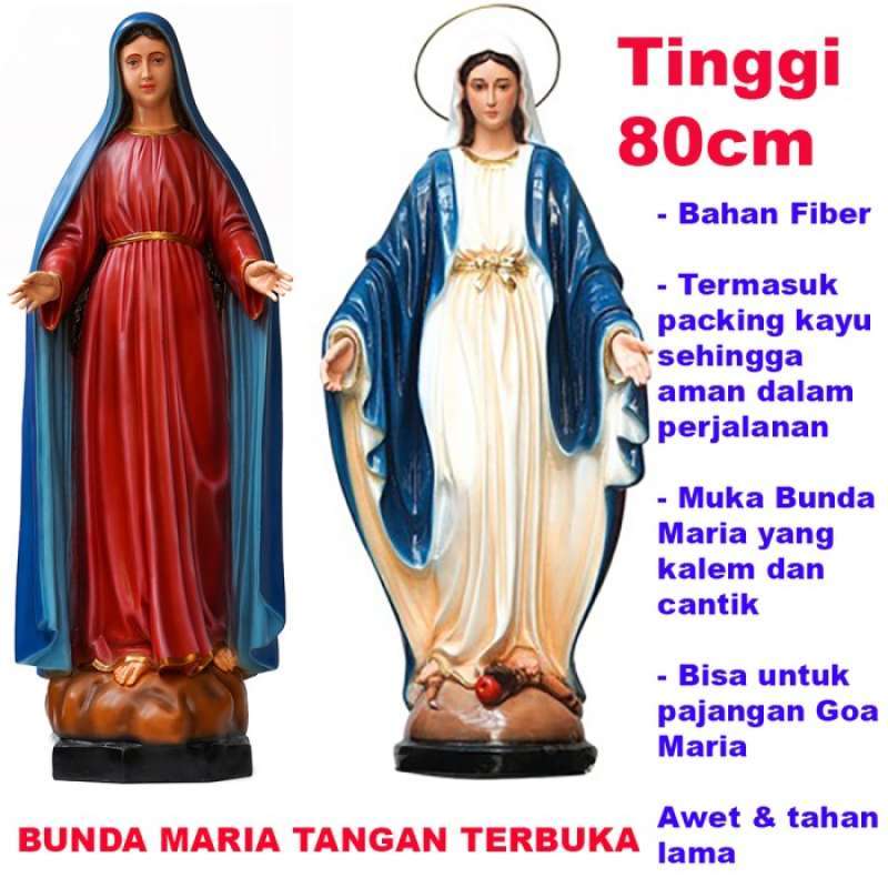Jual Patung Bunda Maria Tangan Terbuka 80cm Patung Goa Pajangan Rohani ...