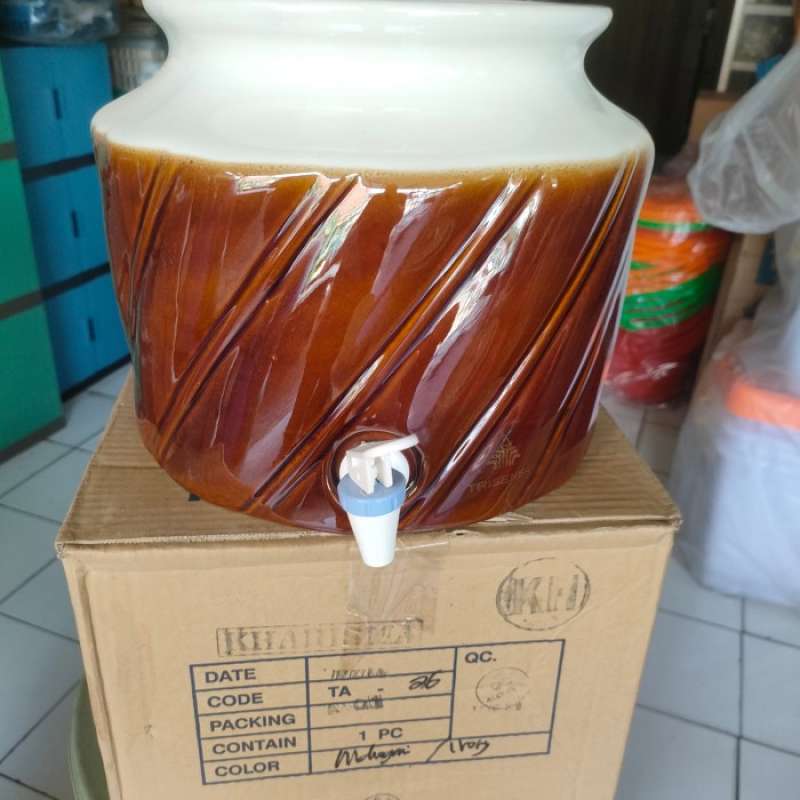 Promo Guci Air Minum Polos/guci Galon Keramik/guci Trisensa Diskon 23% ...