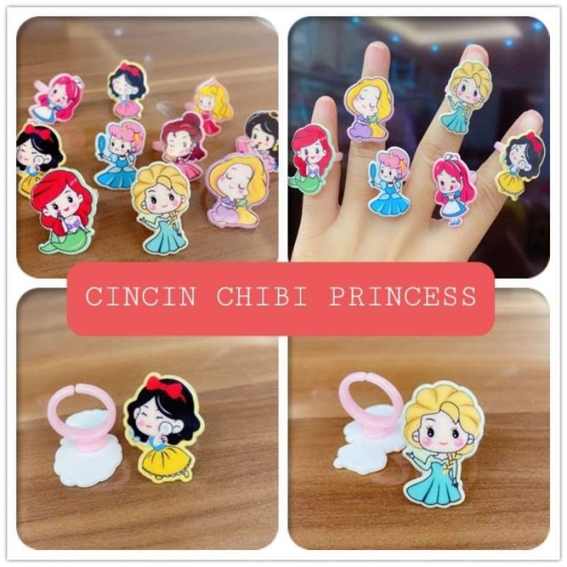 Jual Cincin Chibi Princess Disney Aksesoris Ring Princes Impor Lucu ...