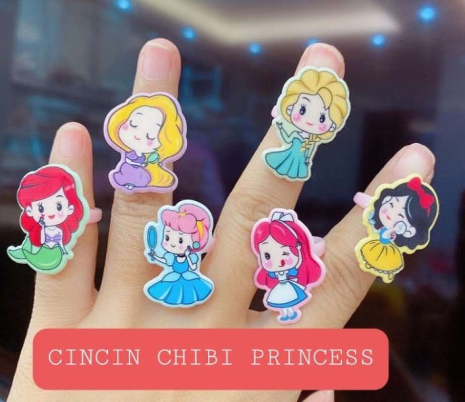 Jual Cincin Chibi Princess Disney Aksesoris Ring Princes Impor Lucu ...