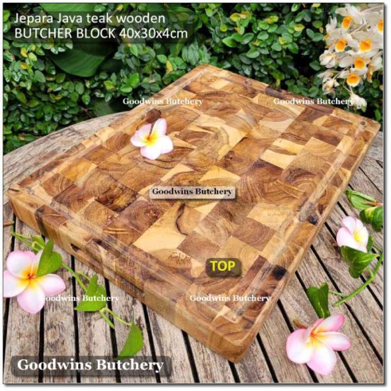 Promo Cutting Board Butcher Block Talenan Kayu Jati Jepara 40x30x4cm 3 ...