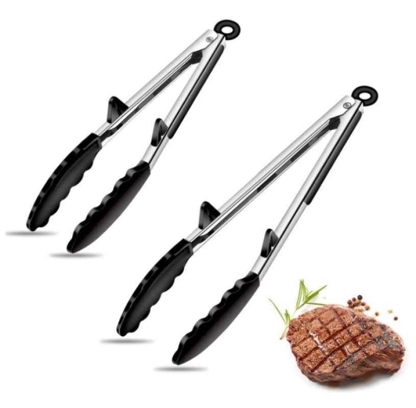 Promo Pm Silicone Tong W/ Stand / Stainless Steel Locking Food Tongs ...