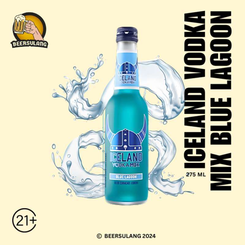 Jual Iceland Vodka Mix Blue Lagoon 275ml [beersulang 100% Original] Di ...