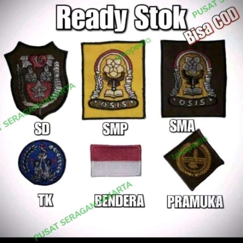 Jual Atribut Sekolah/bet/badge/logo Bordir Osis Tk Paud Sd Smp Sma ...