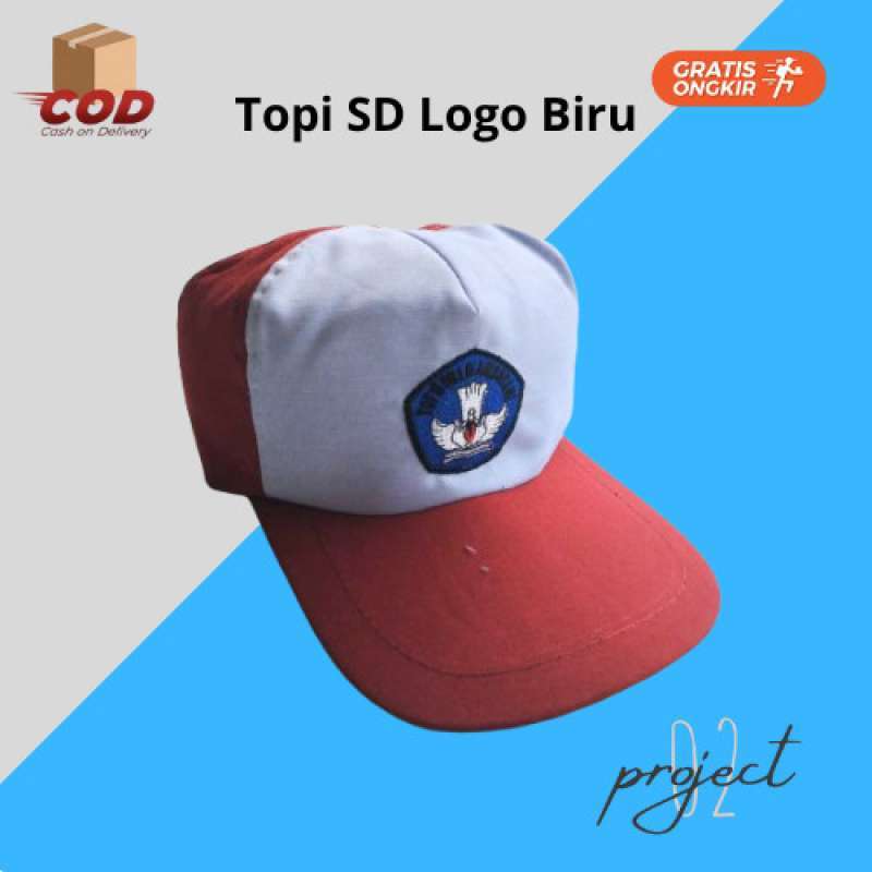 Jual Topi Sd Smp Sma Smk Topi Sekolah Seragam Sekolah Logo Biru Bordir ...