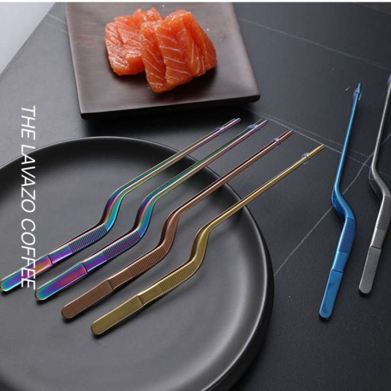 Jual Stainless Steel 304 Food Tweezer Tongs | Chef Plating Tool ...