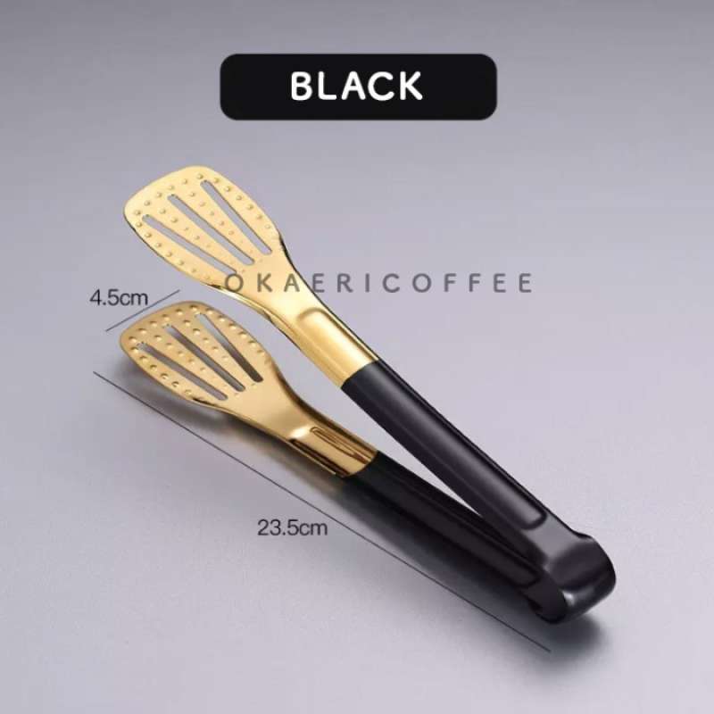 Jual Stainless Nordic Gold Food Clip Tongs 23cm / Capitan Penjepit ...