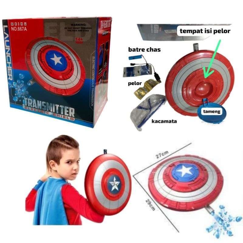 Jual Mainan Anak Tameng Super Hero Electric Gel Blaster Shield ...