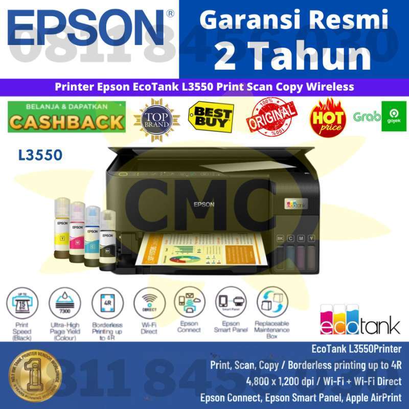 Jual Printer Epson L3550 L3556 Multifungsi Print Scan Copy Wireless Inktank - Hitam L3550 Di ...