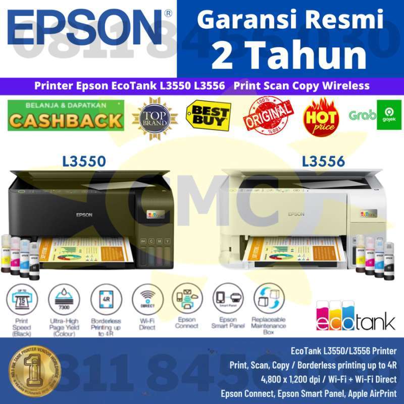 Jual Printer Epson L3550 L3556 Multifungsi Print Scan Copy Wireless Inktank - Hitam L3550 Di ...