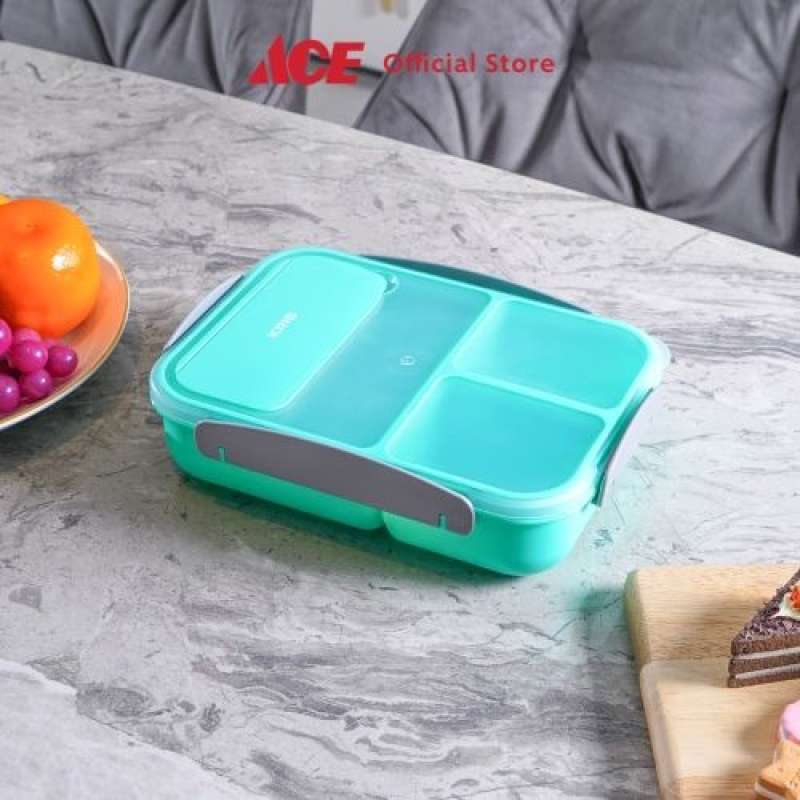 Jual Ace Kris 1.7 Ltr Kotak Makan 3 Sekat Dengan Sendok & Garpu - Hijau Di Seller Crown ...