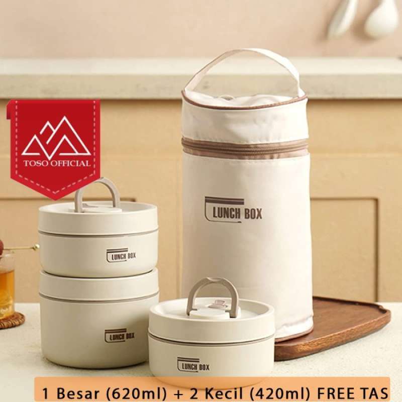 Jual Rantang Kotak Makan Stainless Lunch Box Set Bento Box Anti Bocor ...