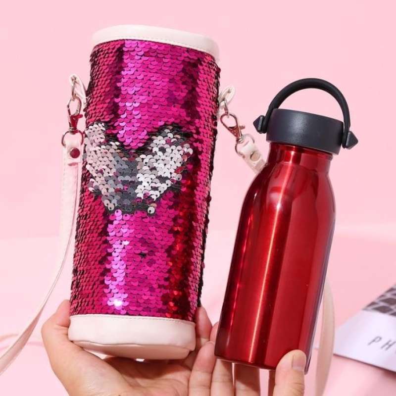 Jual Tas Botol Minum Selempang Sequin Berubah Warna Water Bottle Sling ...