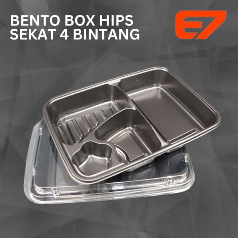 Jual Bento Box 4 Sekat Hitam Plastik Hips - Isi 50pcs Di Seller Crown ...