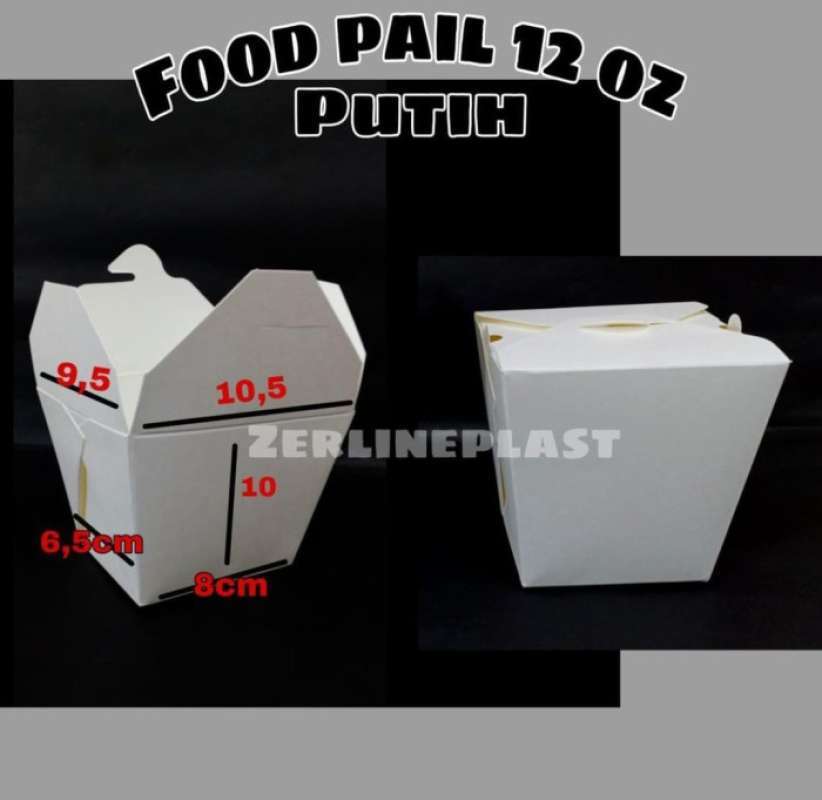 Jual Paper Rice Box / Food Pail / Paper Lunch Box Kraft Size L/12oz ...