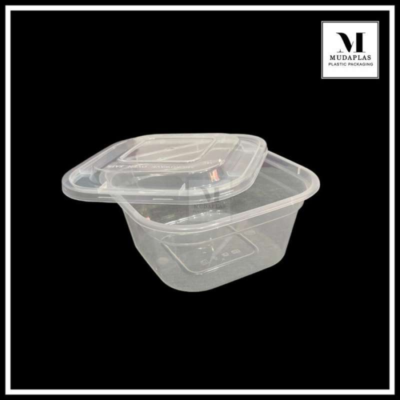 Jual Thinwall 750 Ml Square Kotak Makan Plastik Persegi Tebal Dm Isi 50