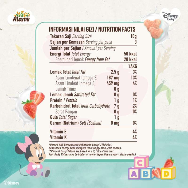 Jual Alamii Lil' Puffs Disney Edition Strawberry Milk 30g (3 Packs X ...