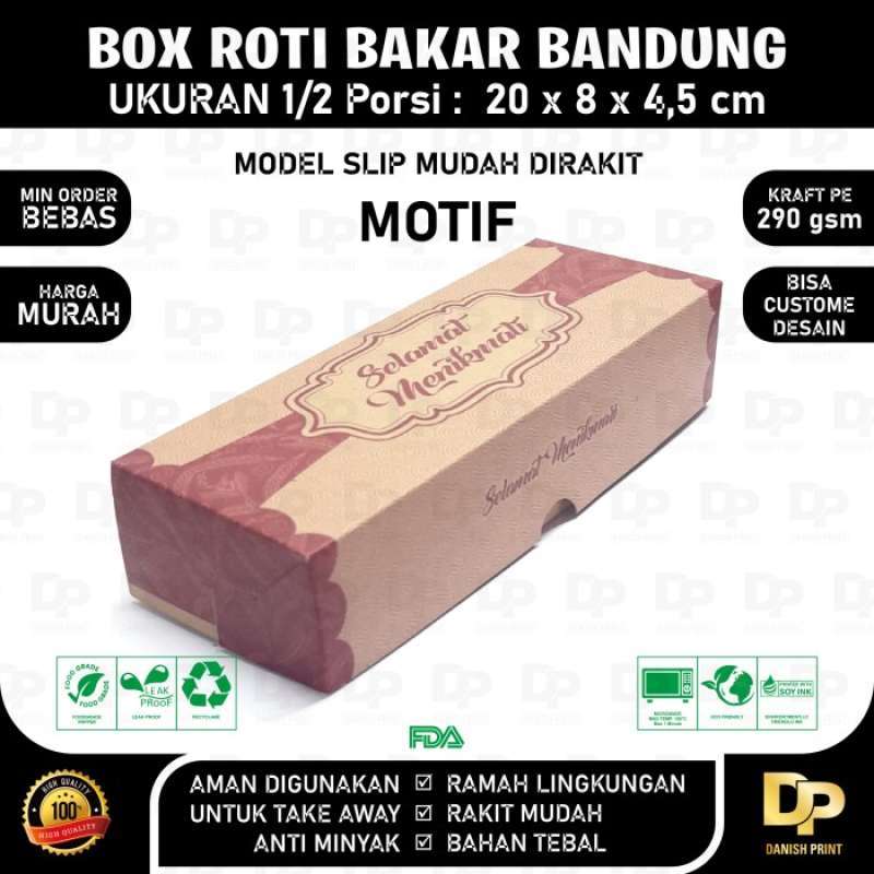 Jual (50 Pcs) Box Roti Bakar 1/2 Porsi, Box Roti Bakar, Kemasan Roti ...