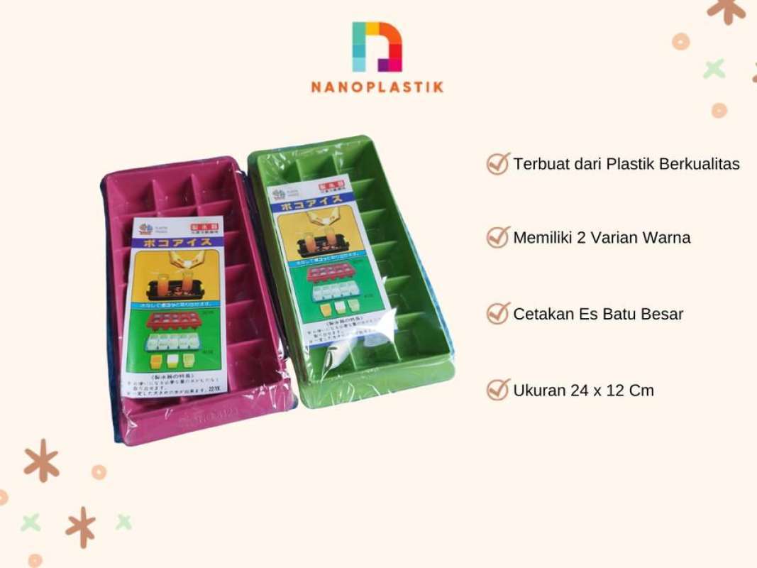 Jual Cetakan Es Batu Ukuran Besar Plastik Tebal 2 Warna Tempat Ice ...