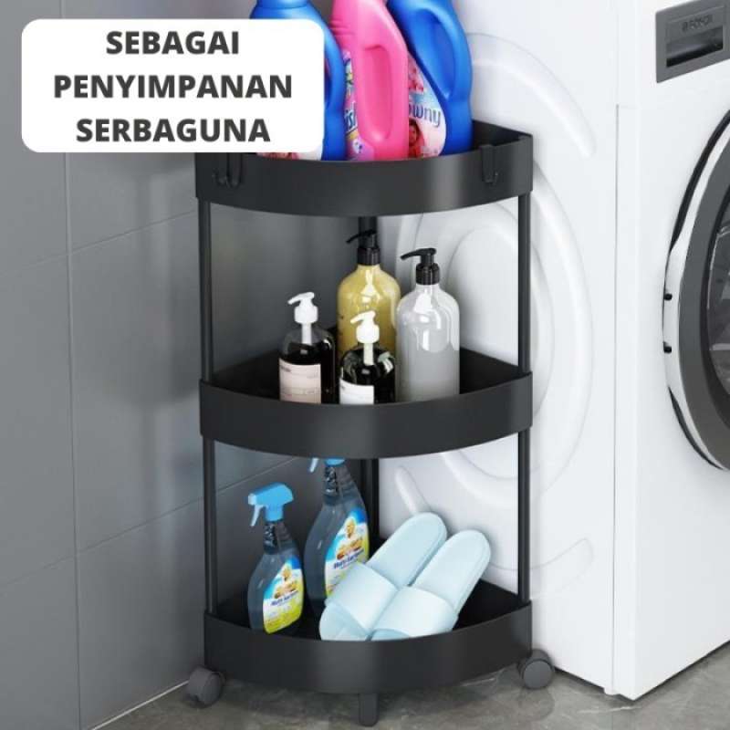 Jual Rak Roda Troli Plastik Rak Dapur Sudut Rak Kamar Mandi Serbaguna ...