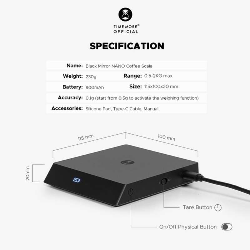 Jual Timemore Black Mirror Nano Digital Coffee Scale Timbangan Kopi ...