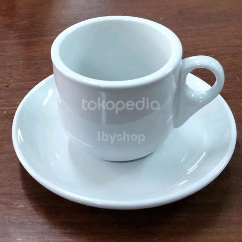 Jual Cangkir Kopi / Kopitiam / Keramik Tebal / Putih Polos Di Seller ...