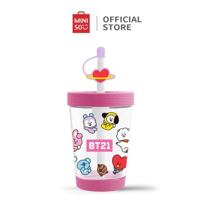 Jual Miniso X Bt21 Collection Gelas Plastik Cangkir Minum Portabel ...