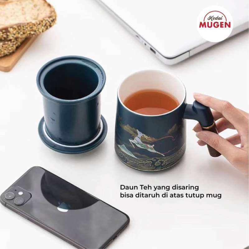 Jual Classic Tea Infuser Mug | Gelas Teh Estetik Saringan Keramik 420ml ...