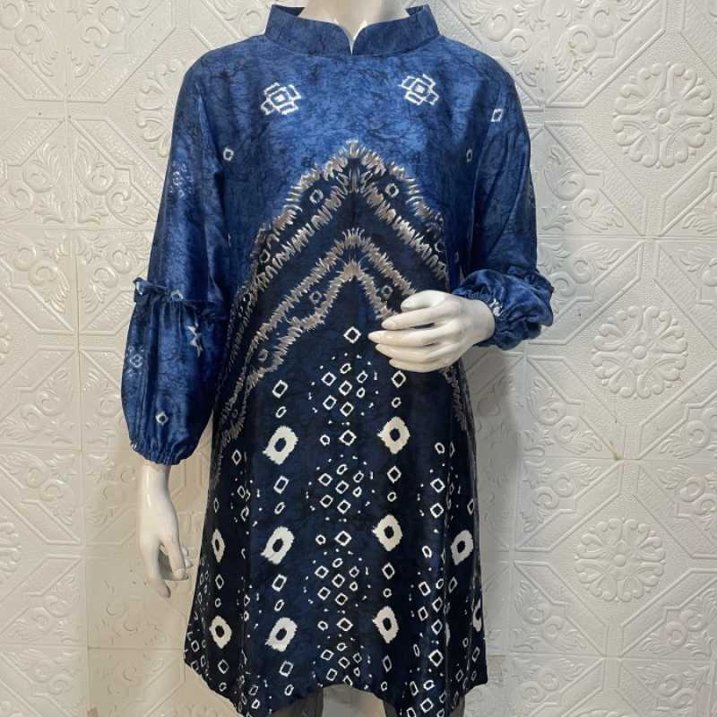 Promo Atasan Jumputan Palembang / Batik Jumputan Palembang - Biru, S ...