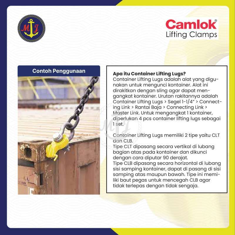 Jual Container Lifting Lugs Camlok Top Clb 32 T // Lifting Clamp Camlok ...