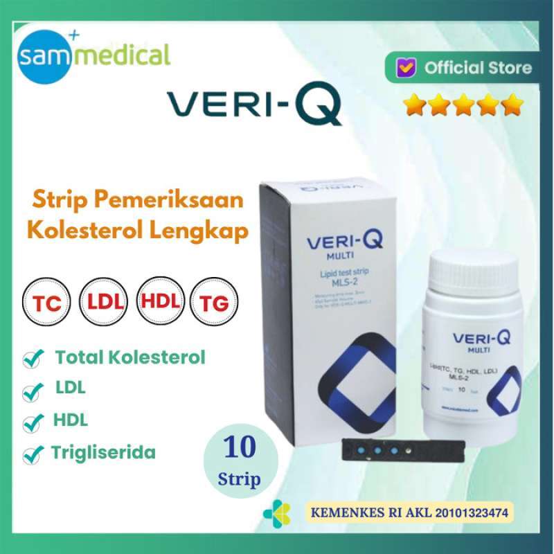 Jual Veri Q Refill Strip Cek Kolesterol Lengkap Ldl Hdl Tg Chol / Trigliserid Total Kolestrol ...