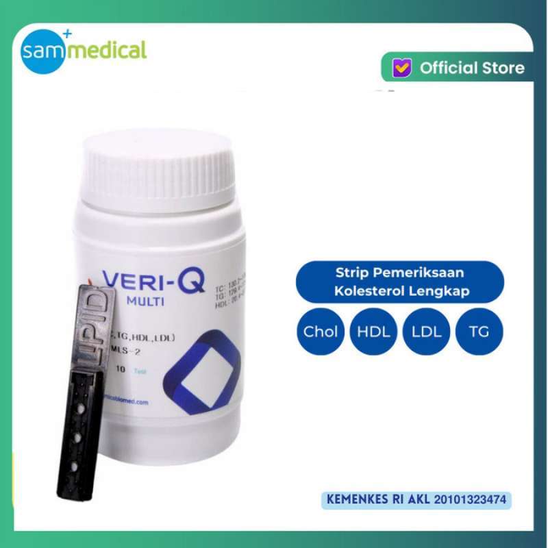Jual Veri Q Refill Strip Cek Kolesterol Lengkap Ldl Hdl Tg Chol / Trigliserid Total Kolestrol ...