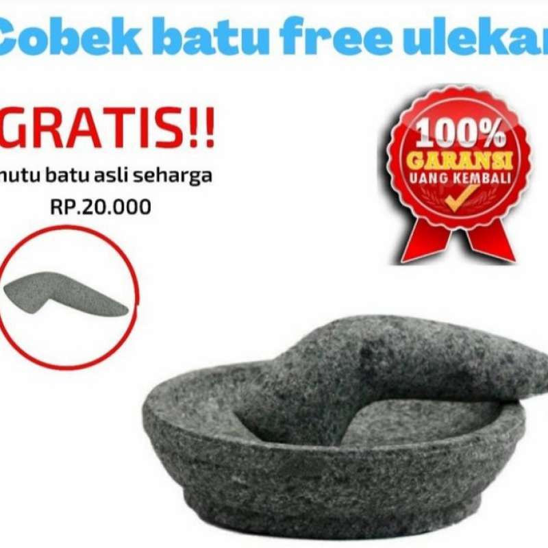 Jual Coet Ulekan Cobek Batu Asli Padalarang Ukir Ukuran Diameter 22cm ...