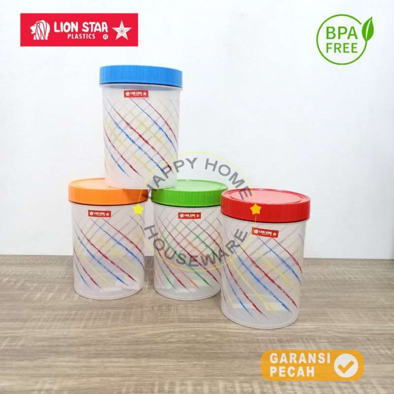 Jual Lion Star Toples Tiffany Candy Pot / Toples Plastik Size L 1600ml Pt-6 Di Seller ...