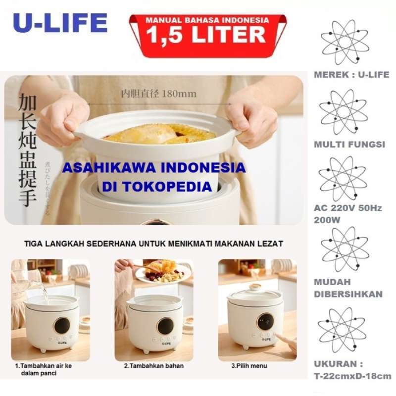 Promo U Life Panci Rebusan Elektrik Otomatis Slow Cooker Automatic ...