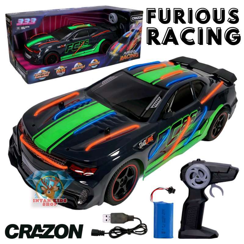 Jual Mainan Anak Mobil Remote Control Crazon 1:12 Neon Monster Furious ...