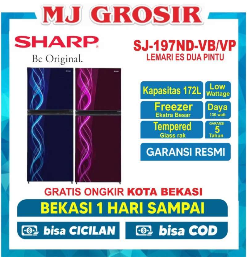 Promo Kulkas Sharp Sj 197 Nd Lemari Es 2 Pintu Sj197nd Sj 197nd Kirei ...