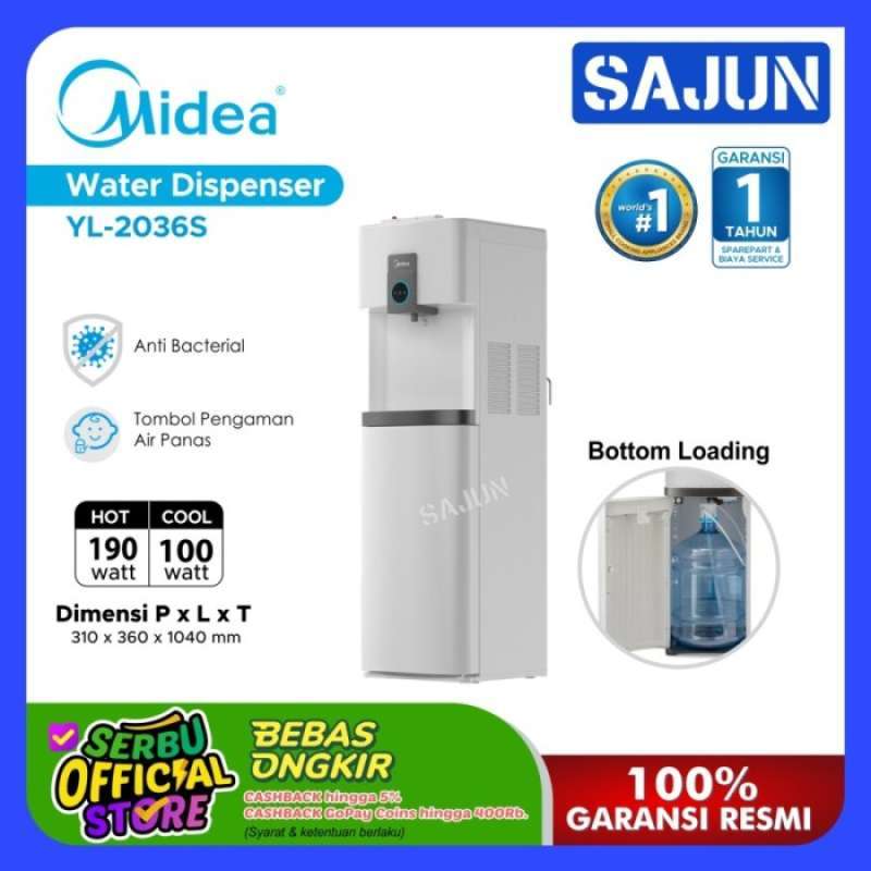 Promo Midea Dispenser Galon Bawah Yl2036s Bottom Loading Kompressor Yl ...