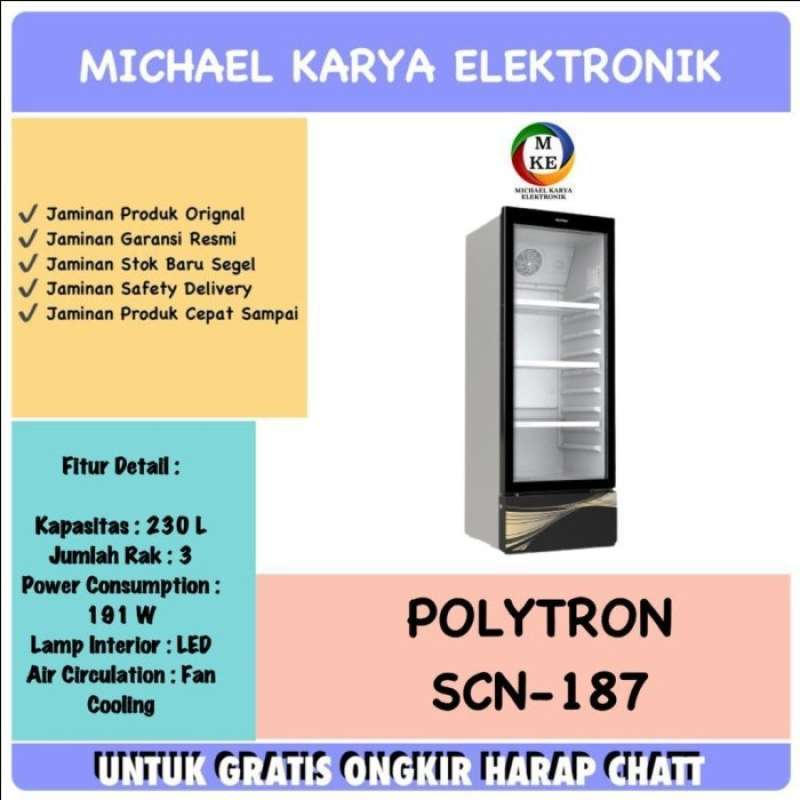 Promo Kulkas Showcase Polytron Scn 187 3 Rak 230 Liter Showcase Scn187 ...