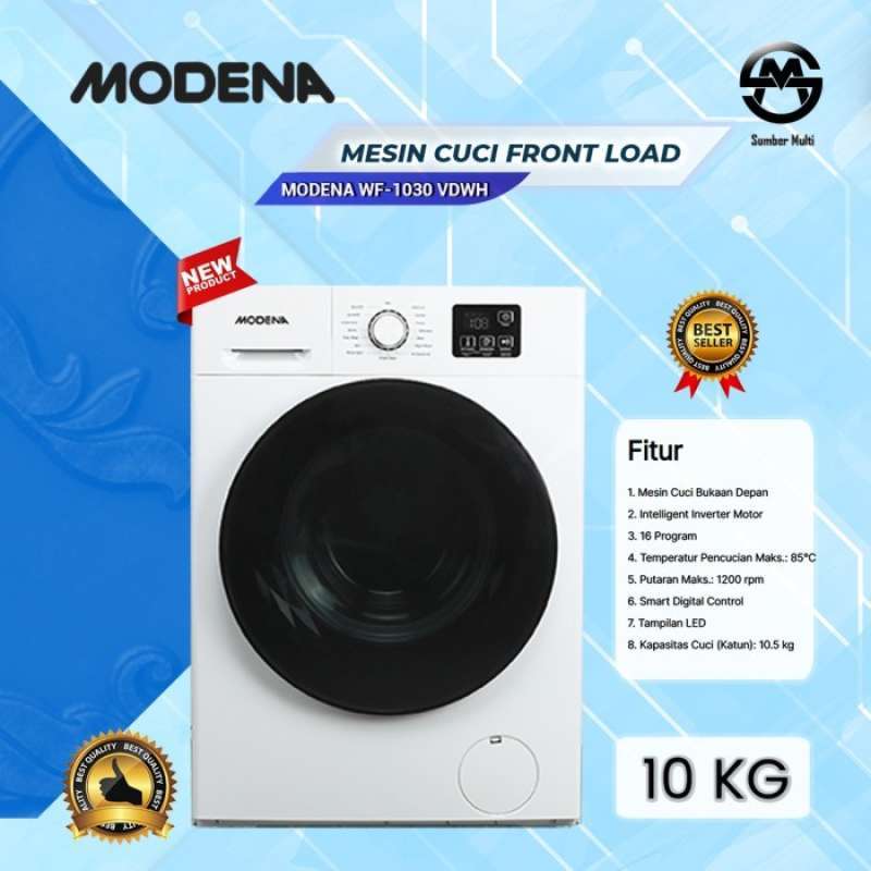 Promo Modena Front Load Washing Machine - Wf 1030 Vdwh Diskon 23% Di ...