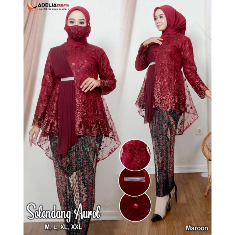 Promo Set Kebaya Blouse Selendang Aurel - Model Kebaya - Baju Kebaya ...