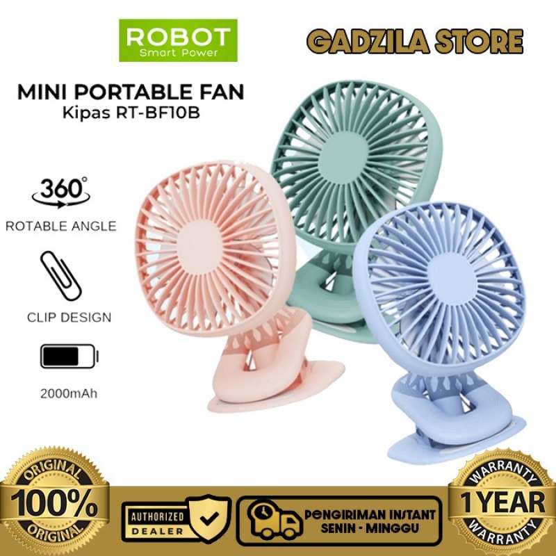 Promo Kipas Angin Mini Robot Rt-bf10 Portable Usb Fan Meja Jepit ...