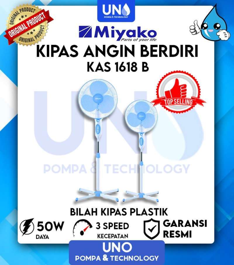 Promo Miyako Kipas Angin Berdiri Stand Fan 16 Inch Kas 1618 B Diskon 23% Di Seller Hayami Store ...