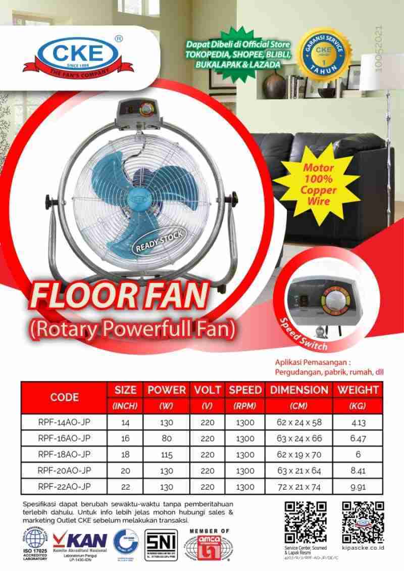 Promo Cke Rotary Powerfull Fan 22 Inch Kipas Angin Rumah Diskon 23% Di Seller Ogata Store ...
