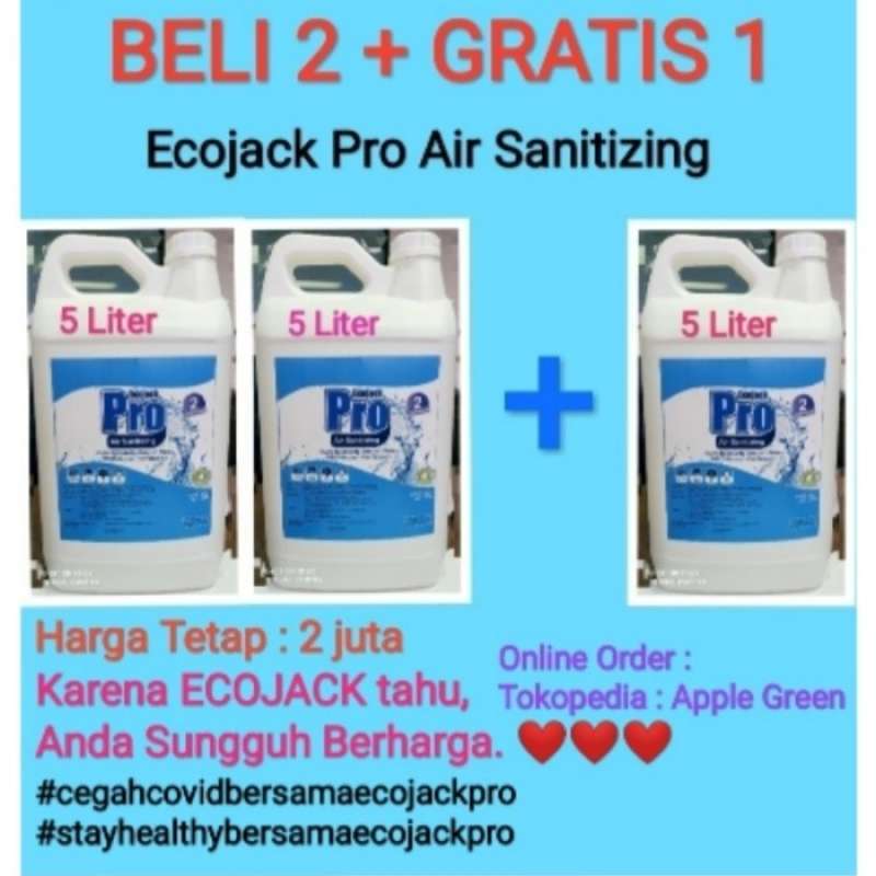Promo Ecojack Pro Air Sanitizing - Paket Beli 2 Galon , Gratis 1 Galon Diskon 23% Di Seller ...