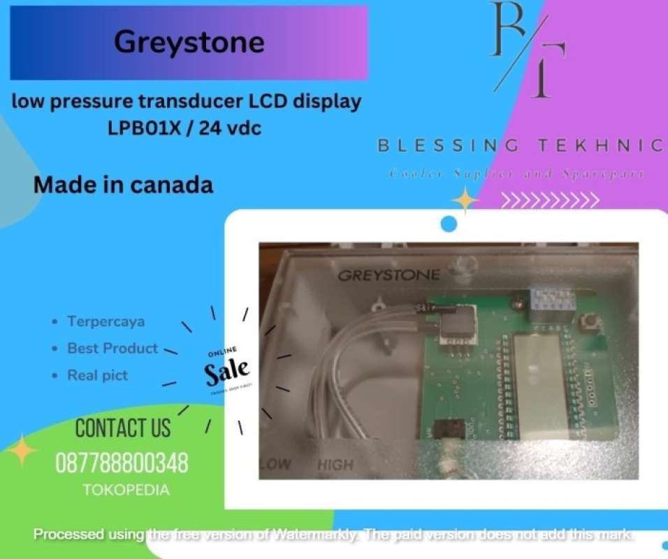 Promo Low Pressure Transducer Greystone Lpb01x - 24 Vdc Lcd Dispay ...
