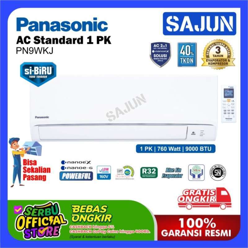 Promo Panasonic Ac Split 1 Pk Pn9-wkj / Ac Panasonic Standard 1pk Cs-pn9wkj Diskon 23% Di Seller ...
