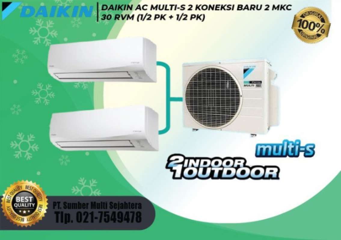 Promo Daikin Ac Multi-s 2 Koneksi Baru 2 Mkc 30 Rvm (1/2 Pk + 1/2 Pk) Diskon 23% Di Seller ...